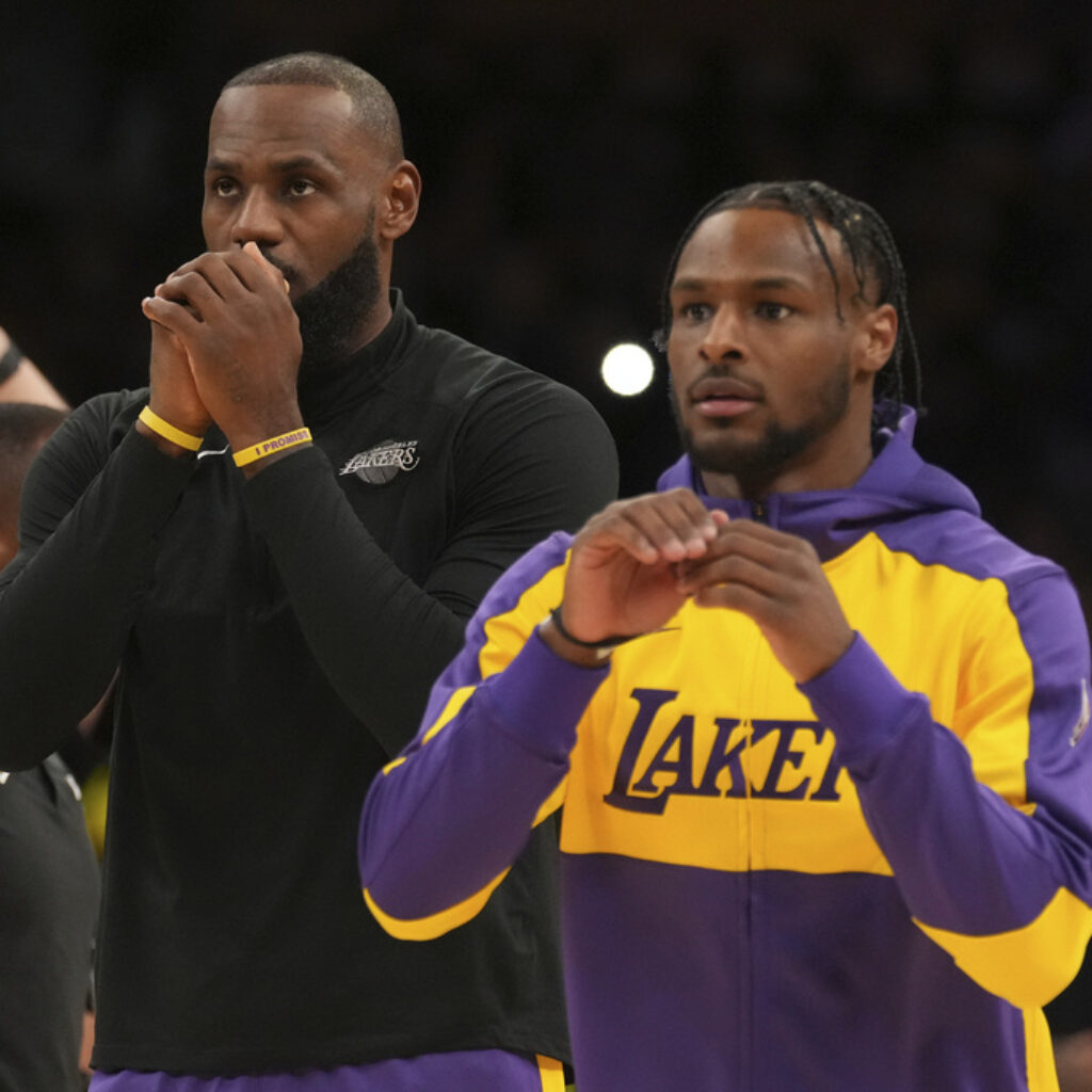 LeBron and Bronny James make history as the NBA's first father-son duo to play together | The ...