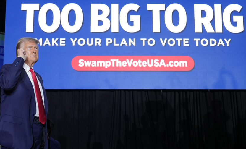 Trump speaks from behind bulletproof glass at first outdoor rally since ...